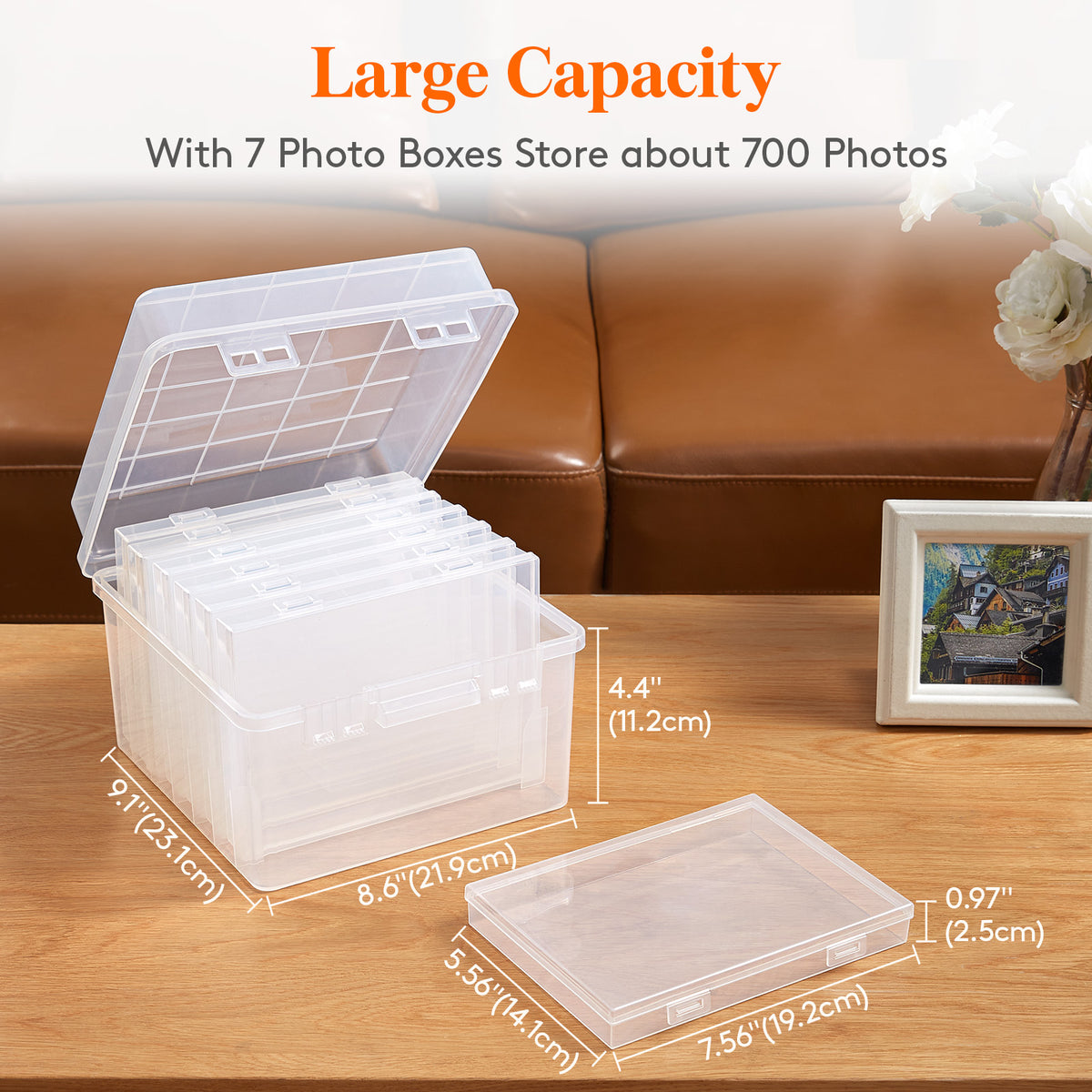 Photo Storage Box 5x7 Photo Box, Clear Photo Box Storage - Lifewit ...