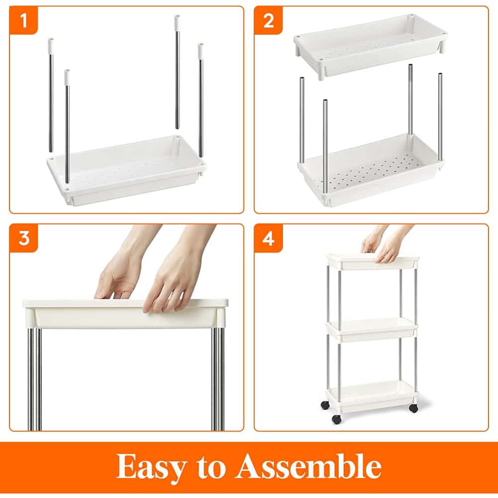 3 Tier Slim Rolling Cart on Wheels - Lifewit – Lifewitstore