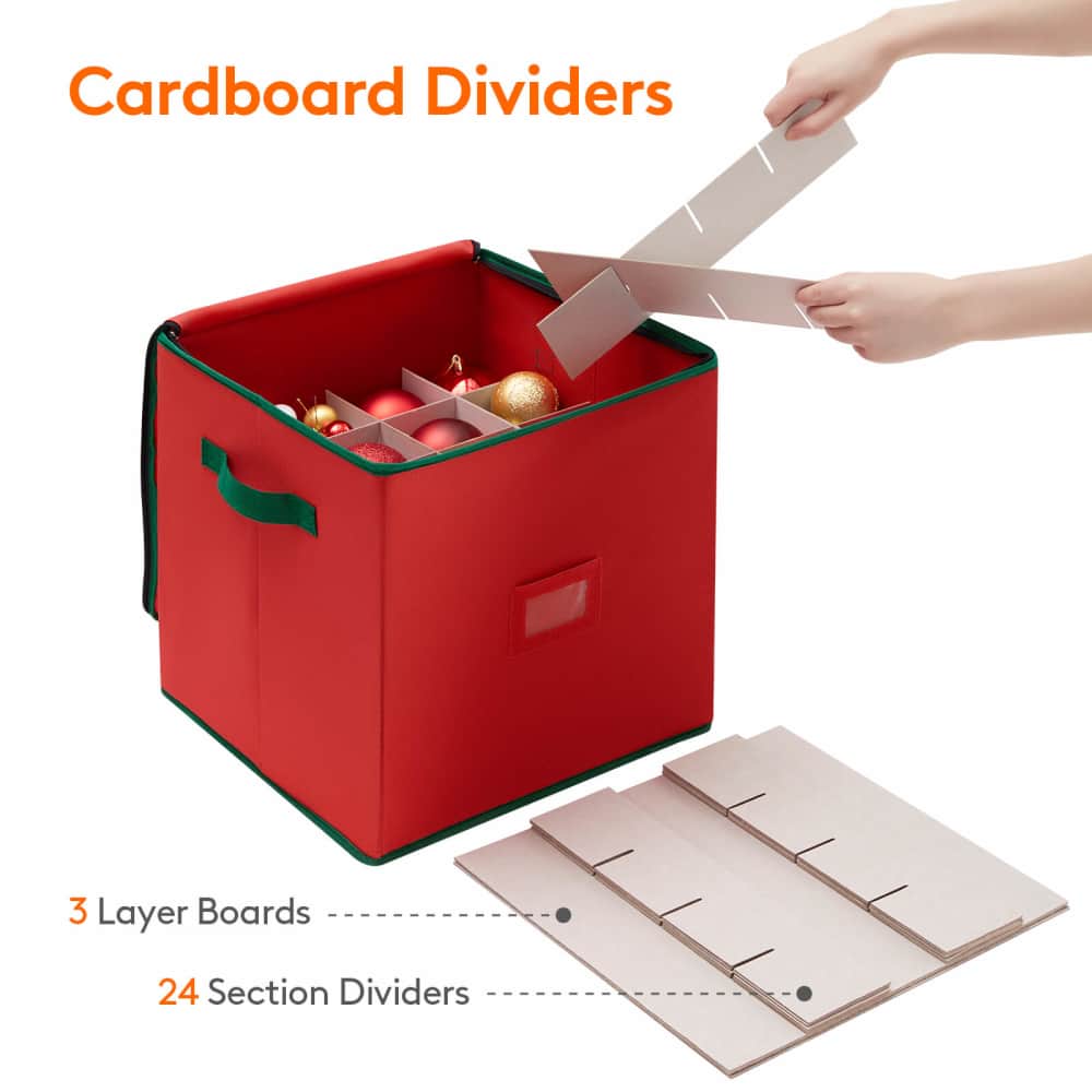 Christmas Ornament Storage Box Organizer, Xmas Decoration Storage ...